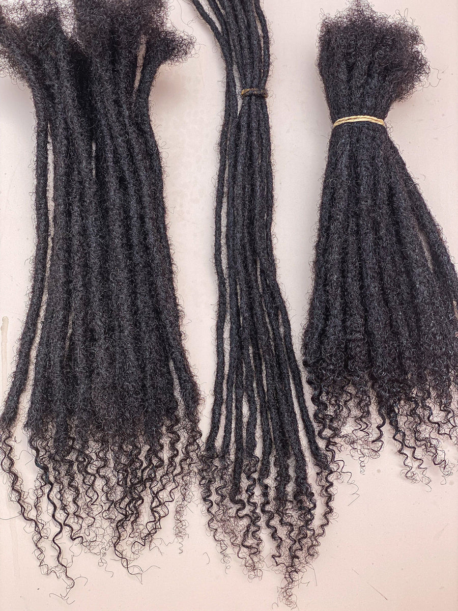 Curly Ends Loc Extensions | Goddess - 20” / S-Medium (Pencil 0.5-0.6cm ...